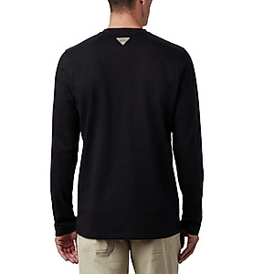 Columbia Men's Roughtail Work Long Sleeve Pocket Tee, Black, Large