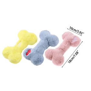 ROYALEAD Pet Dogs Chewing Toy for Small Dogs Plush Bone Toy 3PCS Interaction Pet Teething Toy Aggressive Chewer Toy Dog Favor