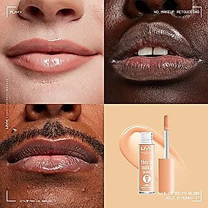 NYX PROFESSIONAL MAKEUP This Is Milky Gloss, Lip Gloss with 12 Hour Hydration, Vegan - Milk & Hunny (Honey Nude)