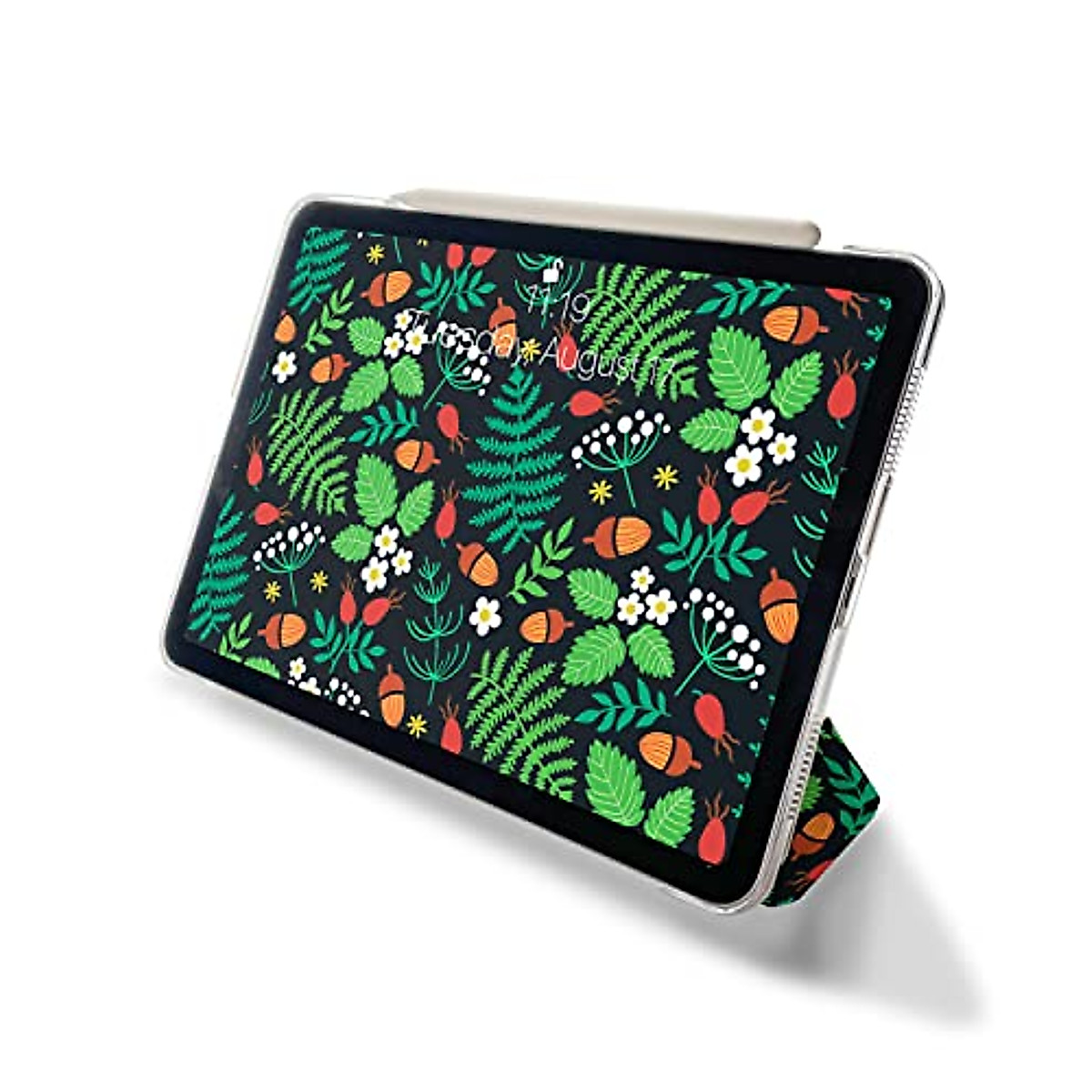 Cute Plants Tropical Leaves Pattern Case Compatible with All Generations iPad Air Pro Mini 5 6 11 inch 12.9 10.9 10.2 9.7 7.9 Plastic Fabric Cover Slim Smart Stand SN900 (8.3" Mini 6th gen)