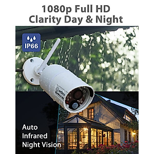 seQuro GuardPro2 DIY Surveillance-DVR-Kit with 2 Bullet Cameras 1080P Night Vision, Motion Detection, IP66 Waterproof for Front Door, Back and Side Doors, Garage and Driveway, Yard Monitoring