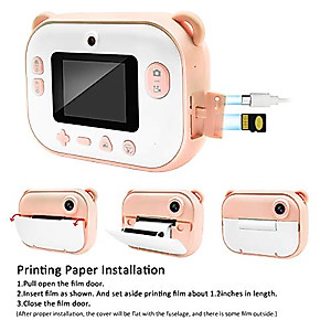 Joytrip Kids Instant Print Camera, Kids Camera with 2.4” HD Large Screen LCD, Zero Ink Digital Camera with Thermal Printing Paper and Cartoon Stickers, 3-14 Years Old Children Toy Learning Camera