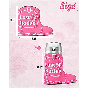 CiyvoLyeen Cowgirl Boots Can Coolers, 12PCS Bachelorette Party Can Sleeves Neoprene Insulator Drink Glasses Cup Holders for Disco Western Cowboy Women Girl Gifts Let's Go Girls Bride or Die Supplies