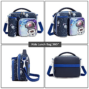 MOHCO Lunch Bag Kids Insulated Lunch Tote Bag for Boys and Girls with Adjustable Shoulder Strap and Durable Handle