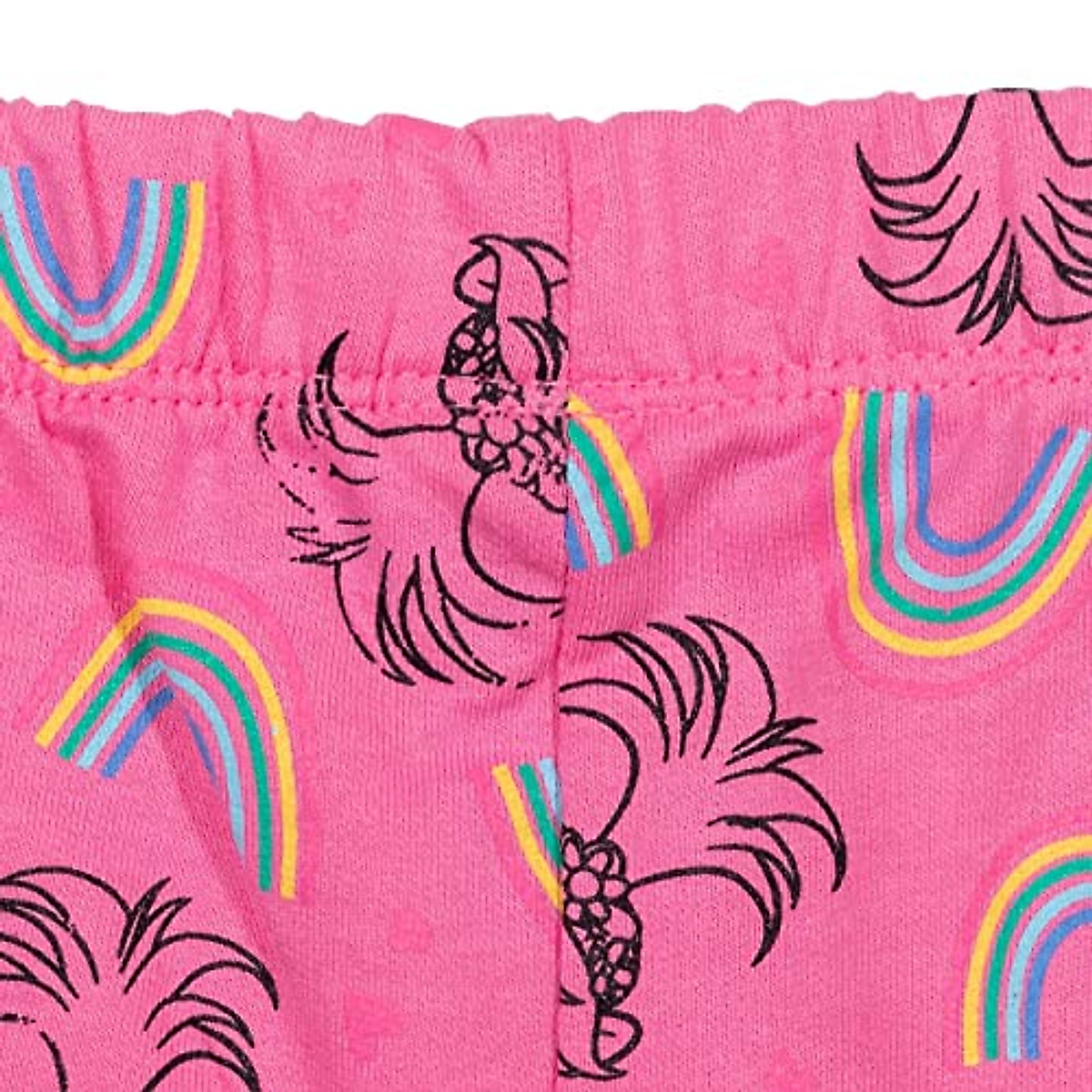 DreamWorks Trolls Poppy Toddler Girls Short Sleeve T-Shirt French Terry Shorts Set White/Pink 3T