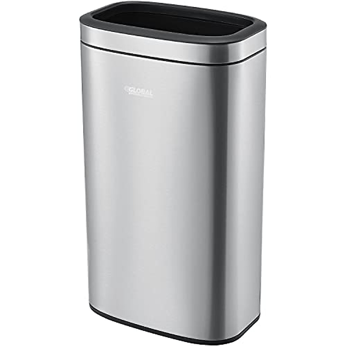 Global Industrial 8 Gallon Stainless Steel Slim Open Top Receptacle