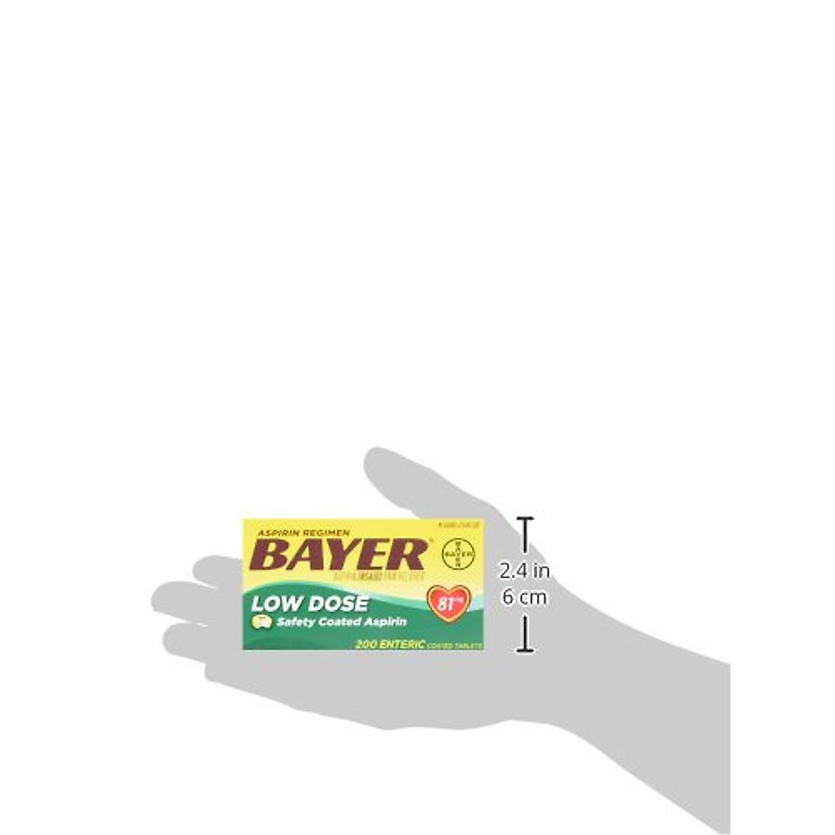 Aspirin Regimen Bayer, 81mg Enteric Coated Tablets, Pain Reliever/Fever Reducer, 200 Count