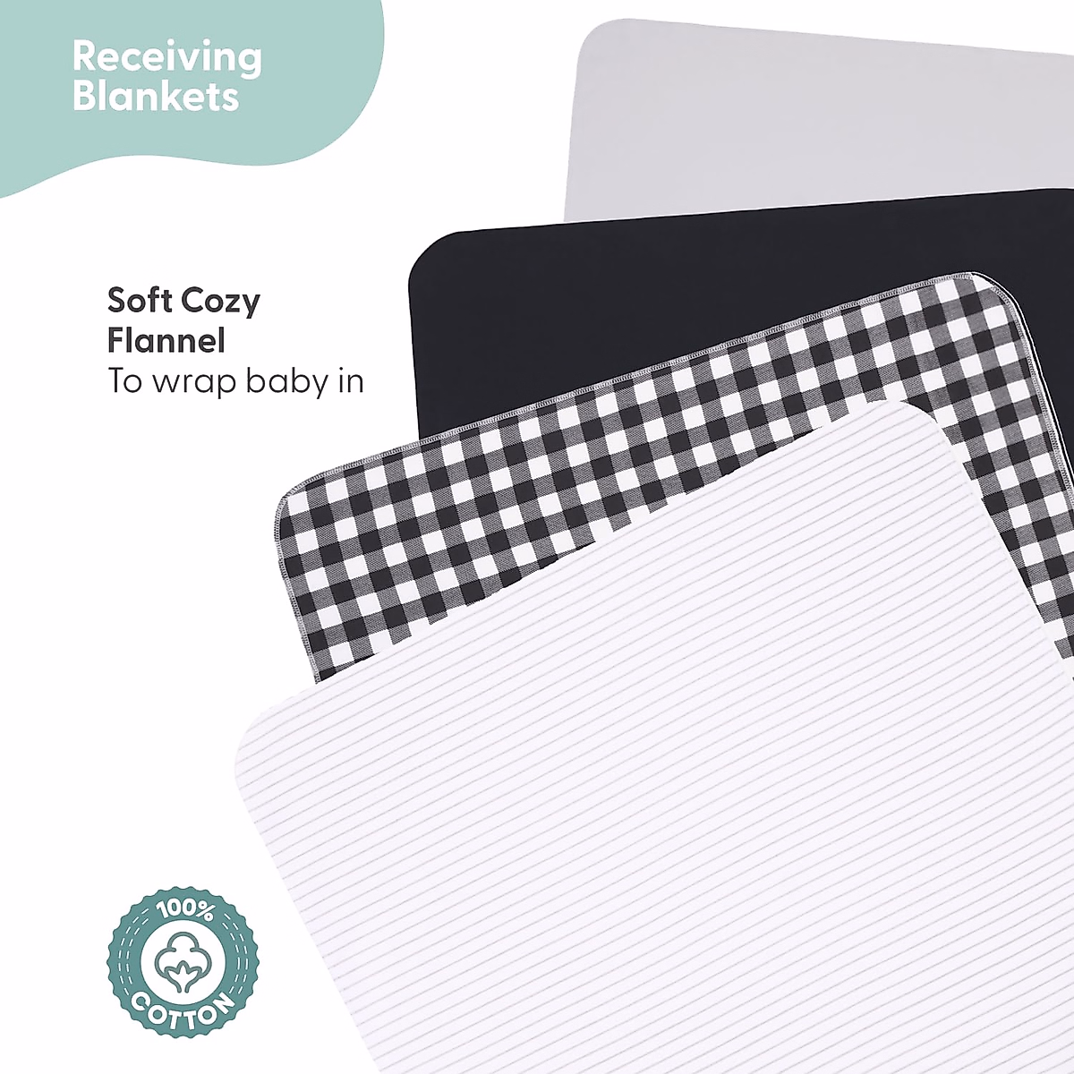 The Peanutshell Newborn Clothes & Accessories Gift Set, Fits Newborn to 3 Months, Black Plaid