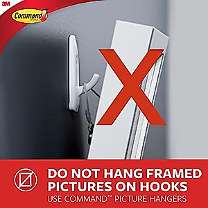 Command 3M 17067Clr9es Clear Hooks & Strips, Plastic/Wire, Small, 9 Hooks W/12 Adhesive Strips/Pack
