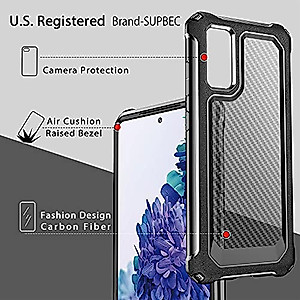 Galaxy S20 Case, Slim Carbon Fiber Shockproof Protective Cover with Screen Protector [x2] [Military Grade Drop Protection] [Anti Scratch&Fingerprint], Samsung S20 Case, 6.2", Black