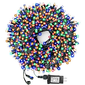 Decute 300LED Christmas String Lights Outdoor Waterproof 105FT UL Certified with End-to-End Plug 8 Modes, Multicolor Indoor Starry Fairy Lights for Christmas Tree Patio Garden Wedding Party Decor