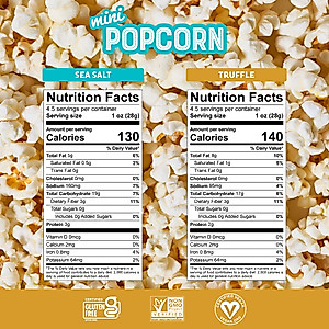 Heirloom Mini Popcorn Variety Pack by Pipcorn - Sea Salt and Truffle 4.5oz 6pk - Healthy Snacks, Gluten Free Snacks, Snack Variety Packs, Heirloom Corn, Salty Snacks, Black Truffle
