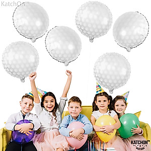 KatchOn, Huge Golf Balloons for Golf Party - 18 Inch | Golf Ball Balloons for Hole In One Birthday Decorations | Golf Balloon arch for Golf Birthday Party Decorations | Masters Golf Party Decorations