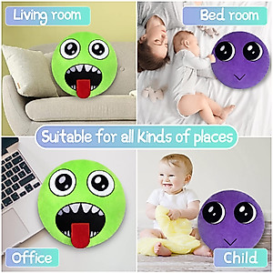 THCHZL Green+Purple Plush 13" Toys Hugging Pillow Double Sided Cute Plush Toys Puppets Soft Stuffed Animal Cushion Decoration Summer Birthday Best Gift for Kids Girls Boys Game Fans
