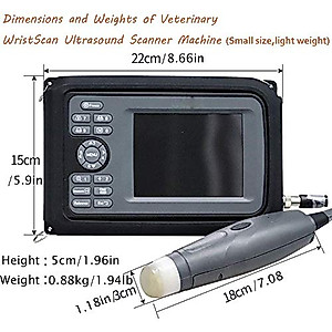 Portable Ultrasound Scanner for Veterinary,Digital PalmSmart Ultrasonic Scanner Veterinary Pregnancy V8 with Rectal Probe for Large Animals like Cattle, Horse, Camel, Equine, Goat, Cow and Sheep