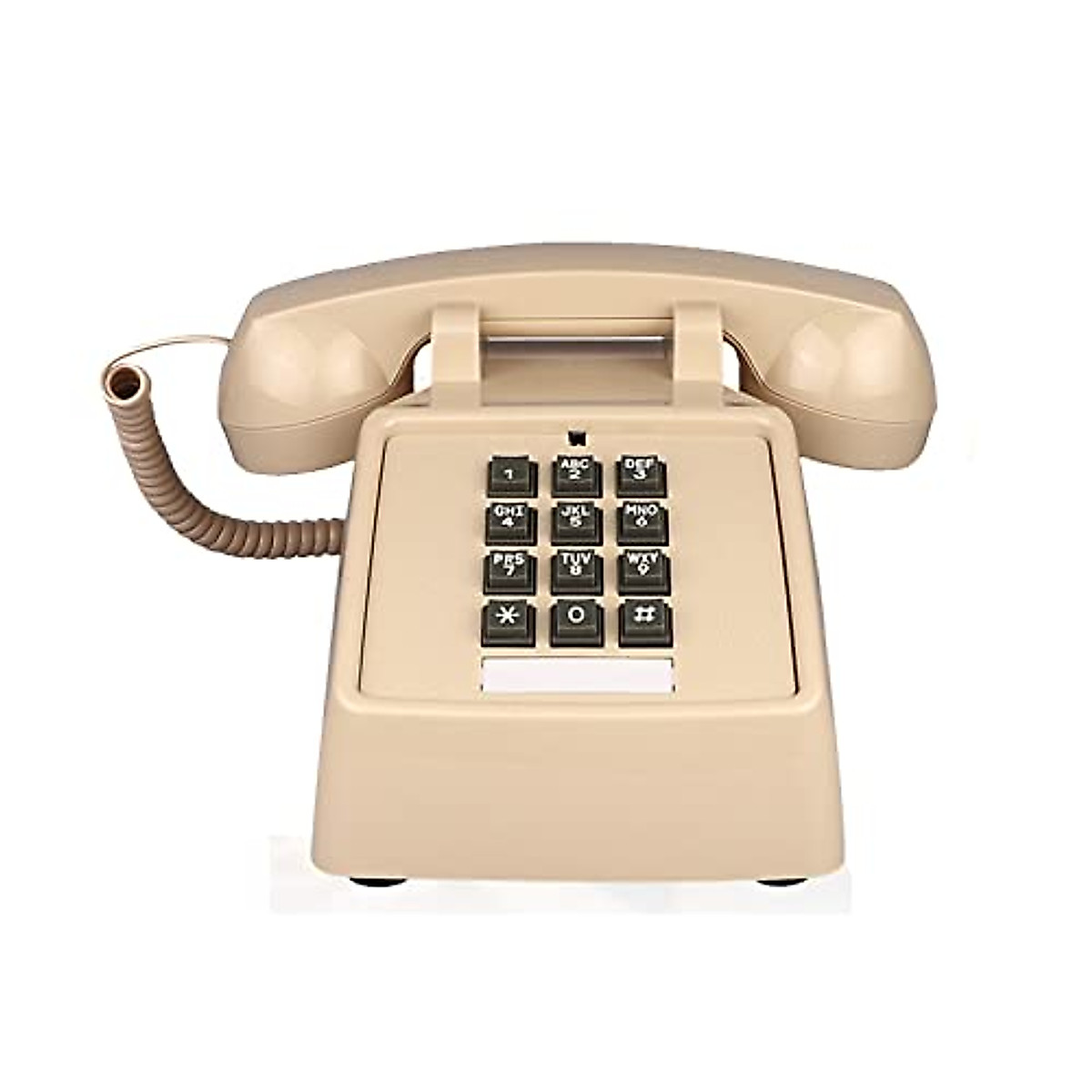 TelPal Landline Phones for Home Office Hotel School Corded Single Line Heavy Desktop Basic Telephone for Seniors Retro Classic Old Fashion Movie Decor Telephones with Loud Metal Bell Ringer (Ivory)