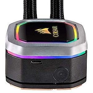 Corsair H100i RGB PLATINUM AIO Liquid CPU Cooler,240mm,Dual ML120 PRO RGB PWM Fans,Intel 115x/2066,AMD AM4/TR4