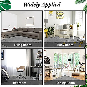 15 Pcs Plush Foam Floor Mat Square Interlocking Fluffy Tiles with Border Play Mat Flooring Tiles Soft Climbing Area Rugs for Home Playroom Decoration