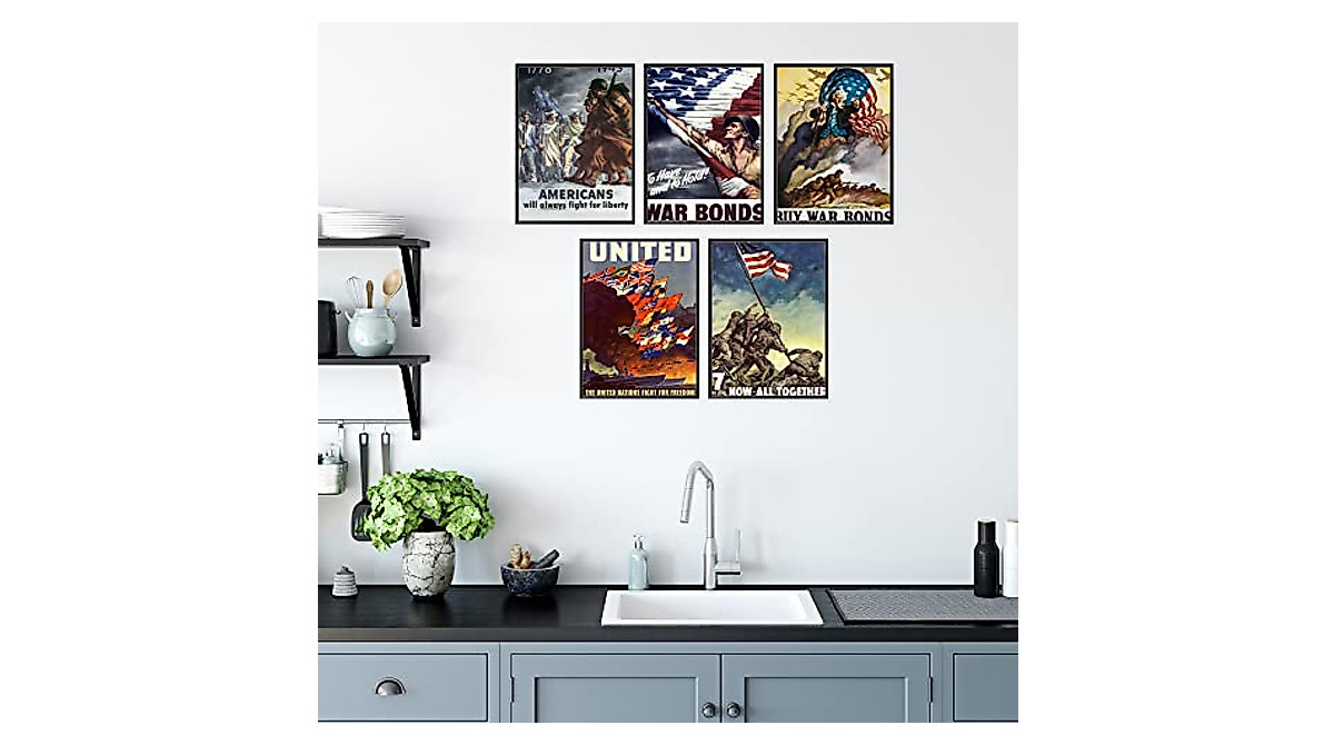 WW2 Propaganda Posters Set of 5 - Vintage Wall Art for Collectors