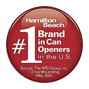 Hamilton Beach Electric Automatic Can Opener with Easy-Clean Detachable Cutting Lever, Cord Storage, Knife Sharpener, Brushed Stainless Steel