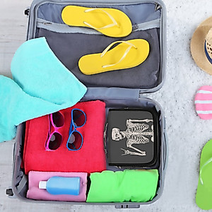 AUUXVA Hanging Toiletry Bag for Women, Halloween Skeleton Makeup Bag, Day of the Dead Cosmetic Bag, Travel Essentials for Women Men