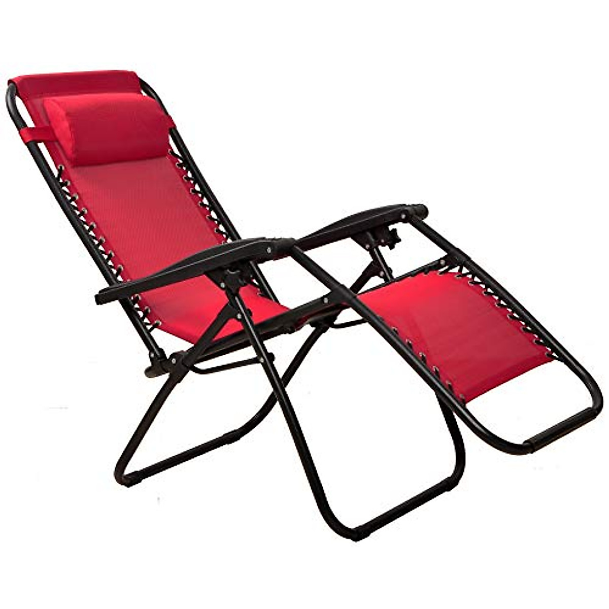 Elevon Adjustable Zero Gravity Lounge Chair Recliners for Patio, Burgundy, 1-Pack