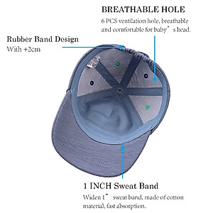 JANGANNSA Dinosaur Boys Girls Caps Embroidery Baby Baseball Caps Cotton Infant Toddler Kids Hat Spring Summer Autumn 6M-4Y (Navy Embroidery Dinosaur, 18.9"(6-12 Months))