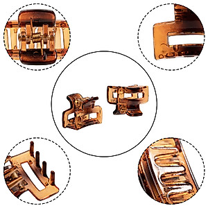 YOHAMA 21 pcs Small Hair Clips Retangle 1 in Tiny Claw Clips Mini Jaw Clips Strong Grip for Women and Girls Fixed Bangs Make Up, Children Hair Accessories Design Hairstyles.