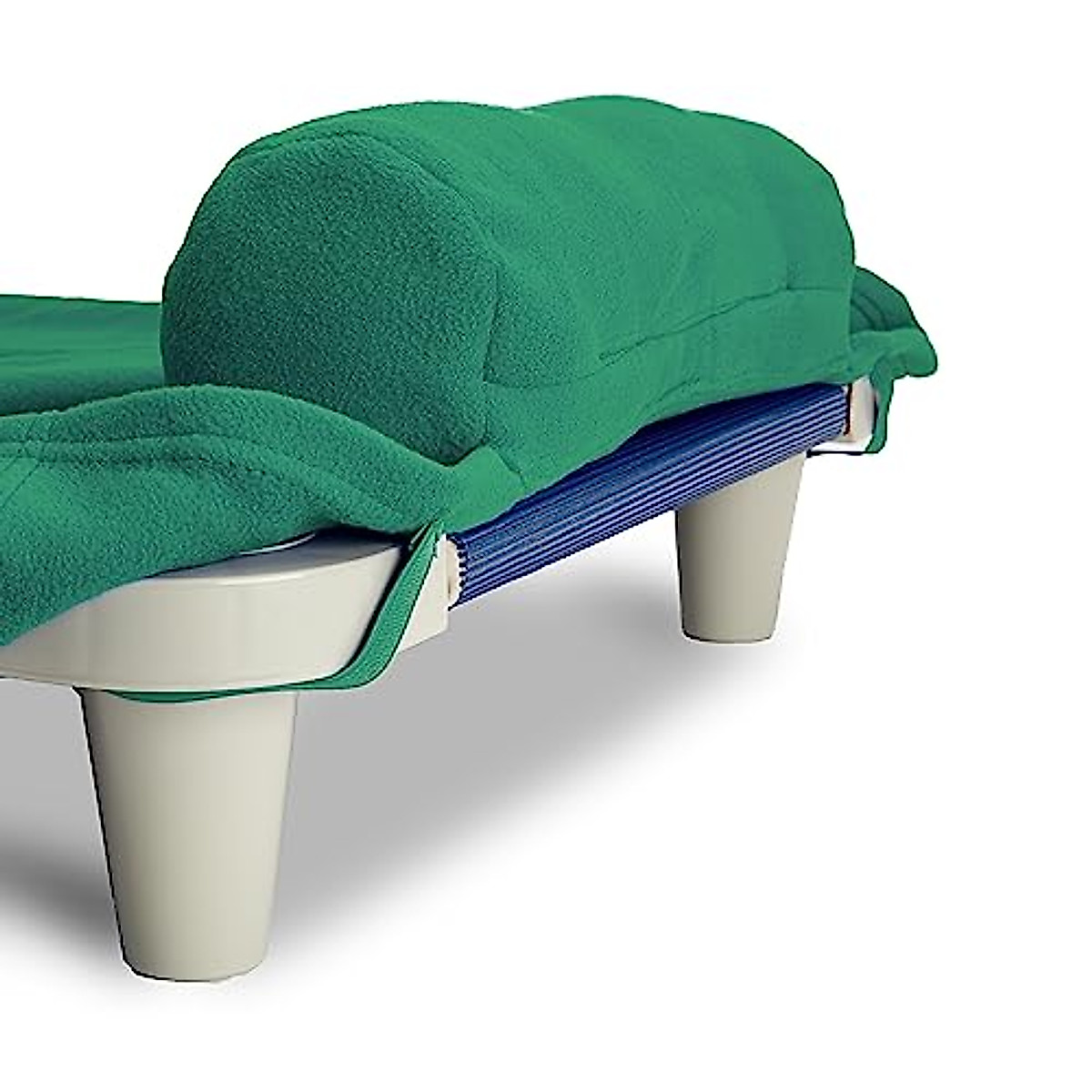 ROLLEE POLLEE Nap Sac Roll Up Napping Blanket with Attached Pillow for Preschool/Daycare, Super Soft with Elastic Straps, Fits Most Mats and Cots (Green)