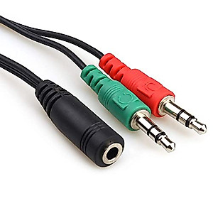 NANYI 2 in 1 3.5mm Headphone Splitter Adapter (Mic+Audio) U and Y Splitter for Audio Stereo Headphone and Microphone for Phone, Computer, MP3