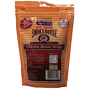 Smokehouse 100-Percent Natural Chicken Breast Strips Dog Treats, 4-Ounce