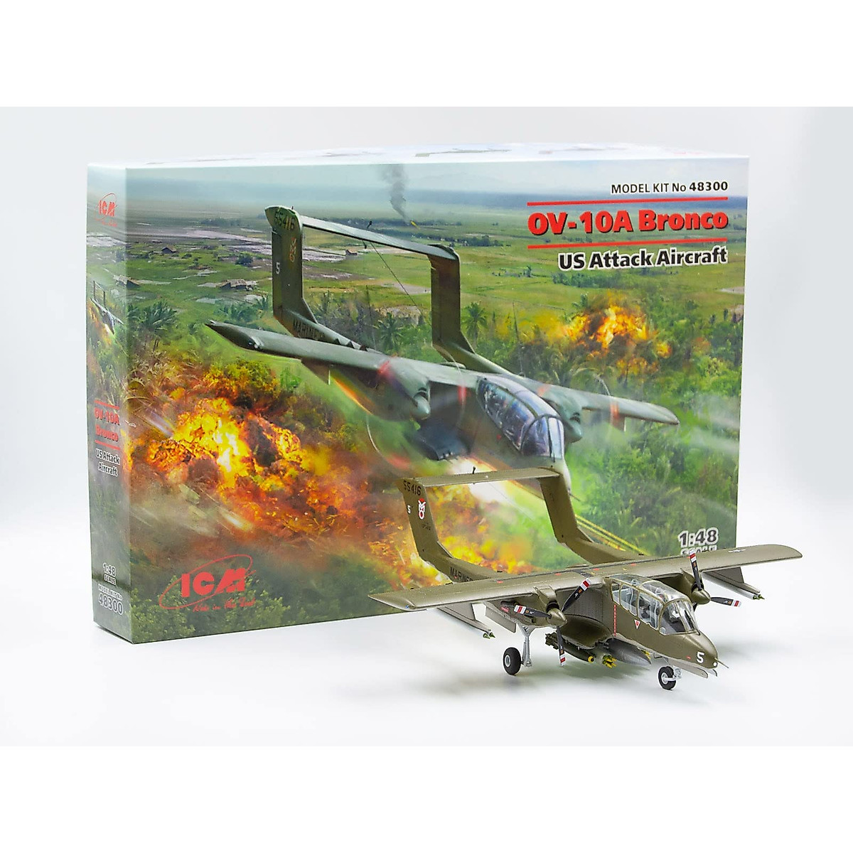 ICM Plastic Model Airplane Kit (48300) 242 pcs - Plastic Military Plane OV 10 Bronco Model Kit 1:48