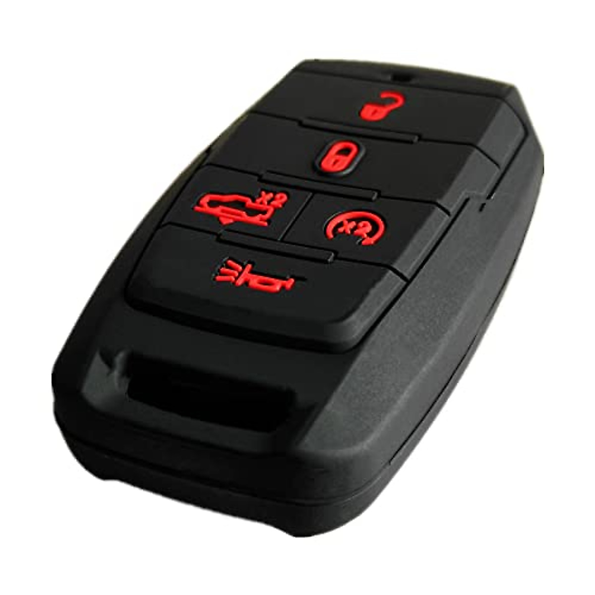Silicone Smart Key Fob Cover Remote Case Keyless Protector Jacket for Dodge 2019-2022 Ram 1500 Pickup 68291690AB/AC/AD Black