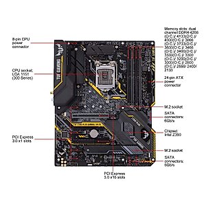 ASUS TUF Z390-Plus Gaming (Wi-Fi) LGA1151 (Intel 8th and 9th Gen) DDR4 DP HDMI M.2 Z390 ATX Motherboard 802.11ac Wi-Fi USB 3.1 Gen2
