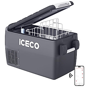 ICECO JP30 Portable Refrigerator Fridge Freezer, 30 Liters Car Refrigerator WIFI APP Control, 12V Cooler Refrigerator with SECOP Compressor, for Car & Home Use, 0℉ ~50℉,DC 12/24V, AC 110/240V