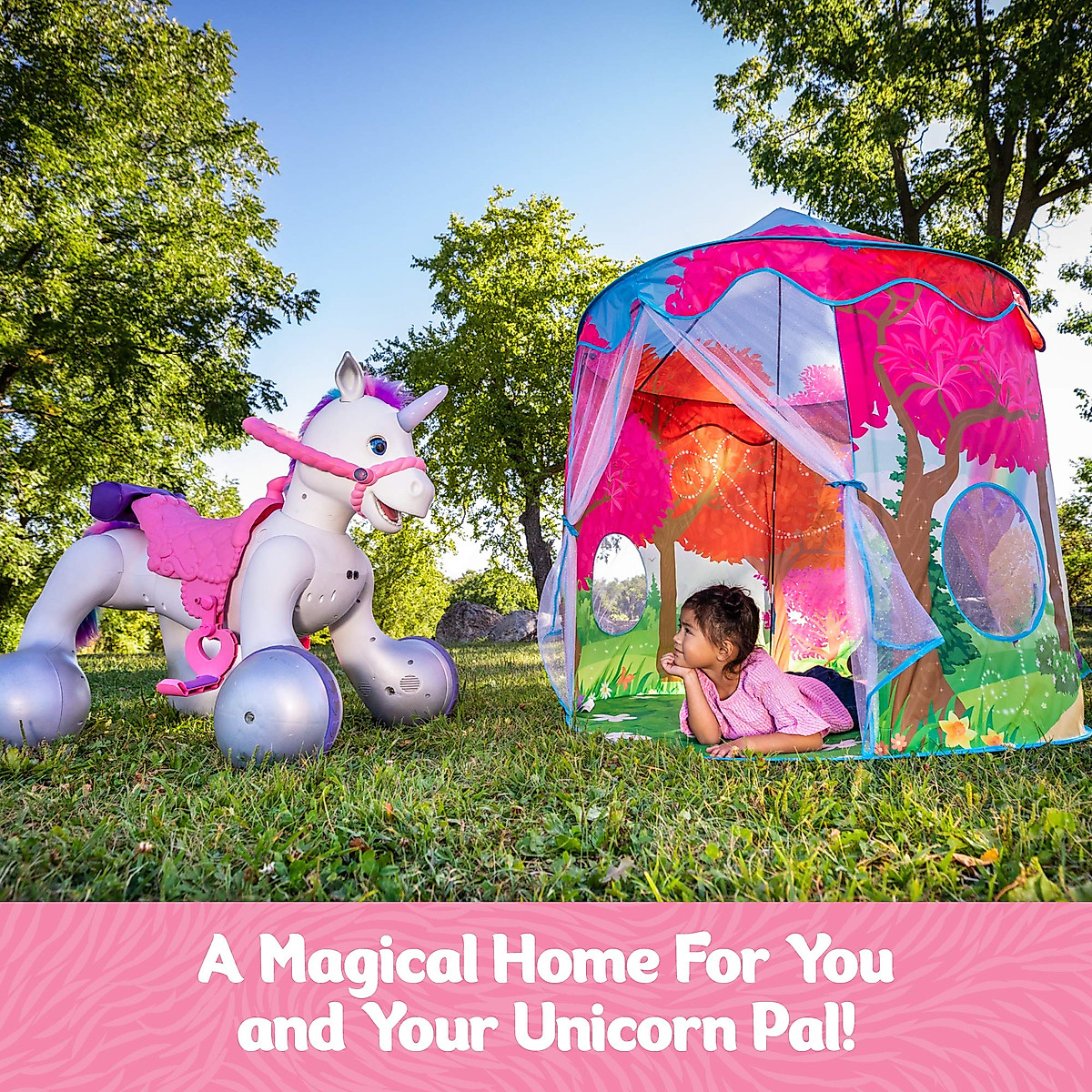 Kid Trax Toddler/Kids Rideamal Unicorn 12 Volt Ride On Toy, Max Rider Weight of 70lbs, Interactive, Responds with Movement, Lights, and Sound, Accessories Included , White