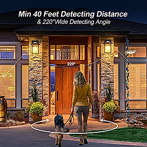 Upgraded Motion Sensor Outdoor Wall Lights, Dusk to Dawn Exterior Light Fixtures Wall Mount, Front Porch Light with Matte Black Finish, Anti Rust Wall Lamp Wall Lantern, Wall Sconce for Garage, House