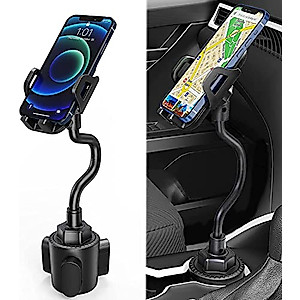 Cup Phone Holder for Car, Car Cup Holder Phone Mount with 360° Rotation Adjustable Long Gooseneck, Car Phone Holder Mount for All Smartphones Cup Holder Phone Holder