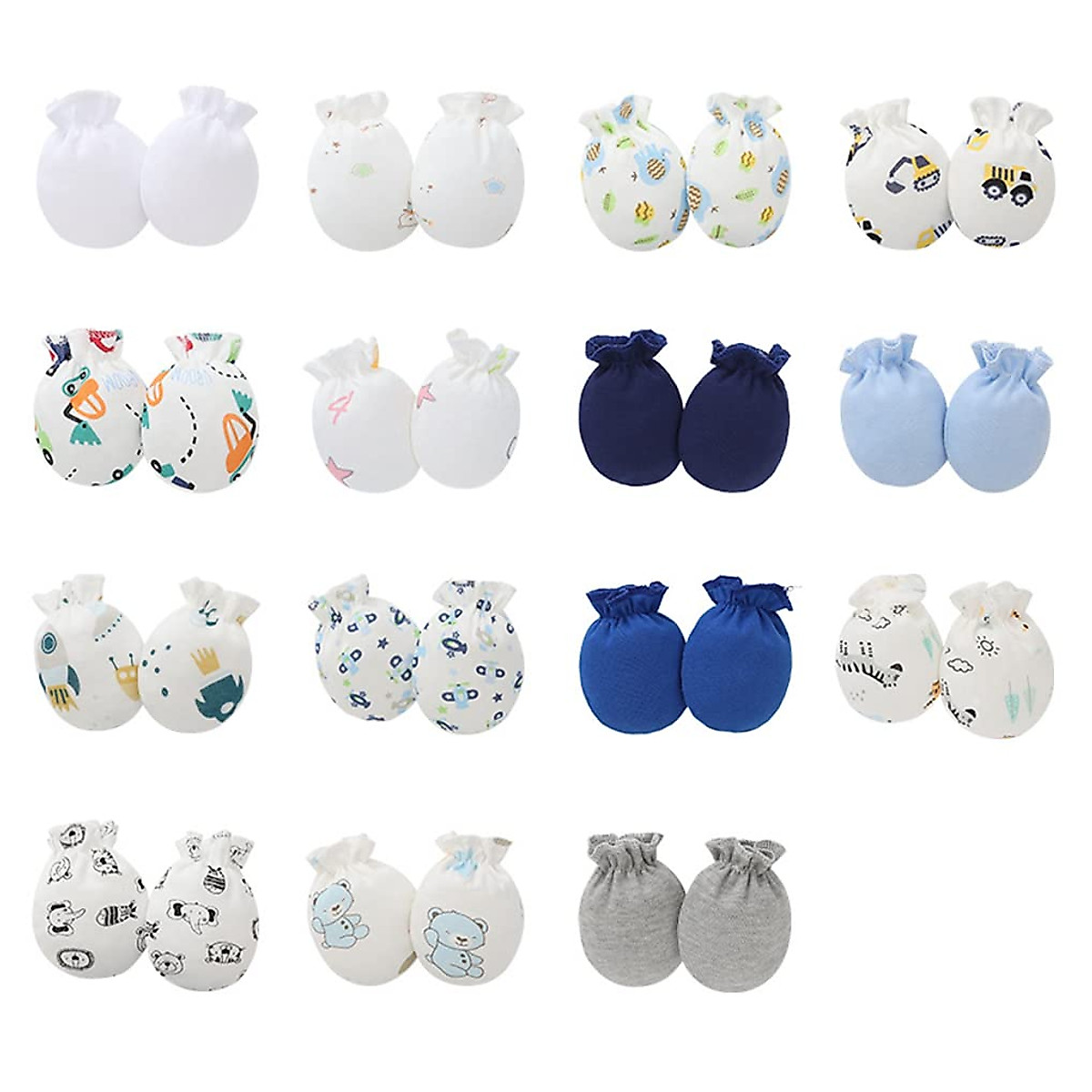 Adeimoo Baby Cotton Gloves Infant Toddler No Scratch Mittens for Little Boys Girls (20 Pairs Mixed Color)