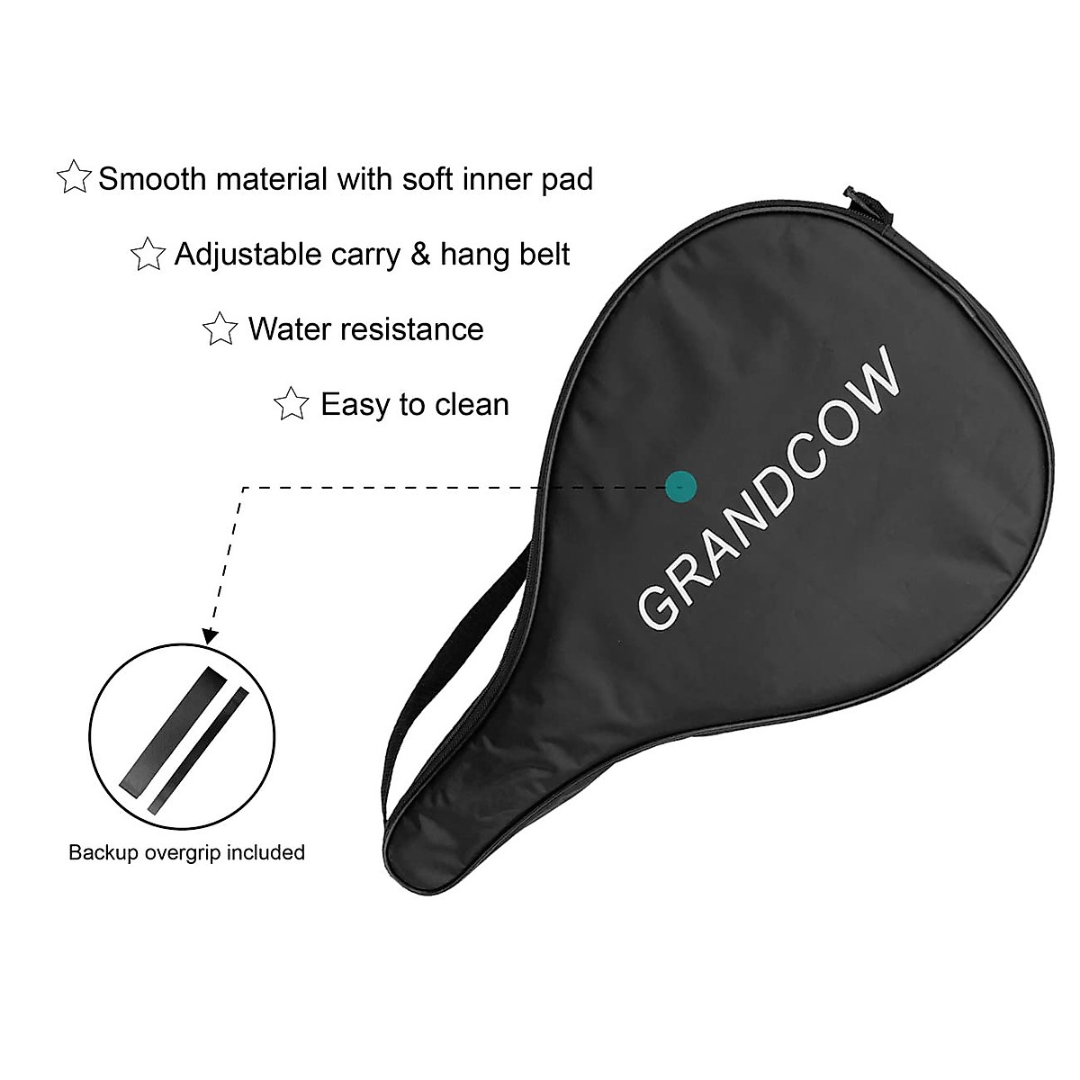 GRANDCOW Padel Racket Padel Racquet Carbon Fiber Surface with EVA Memory Flex Foam Core Diamond Shape POP Tennis Paddle Rackets (Strong Red)