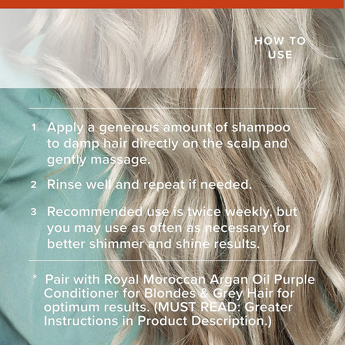 Royal Moroccan BEST SILVER SHAMPOO 300 ml /10.05 fl.oz | Purple Shampoo for Blond Hair & Grey Hair|Lights Shampoo for Blond & Silver Hair |Anti-Yellow Shampoo | Paraben-Free Argan Oil Hair Products