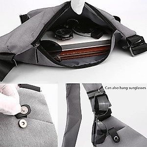 Vensivy Sling Crossbody Bags Anti-thief Slim Personal Flex Bag Safe Purse Bags for Women Men Waterproof (Black, Right)