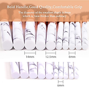 HEYMKGO Makeup Brushes Professional Marble Makeup Brush Set, Soft and Odor-free Natural Synthetic Bristles,10pcs Makeup Brush + 2 Makeup Sponge + Cosmetics Bag