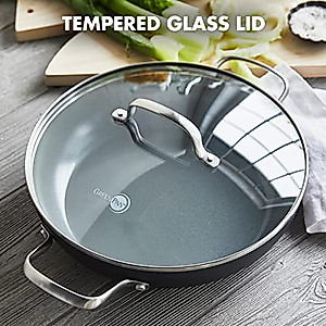 GreenPan Chatham Hard Anodized Healthy Ceramic Nonstick 10 Piece Cookware Pots and Pans Set, Gray & Chatham Hard Anodized Healthy Ceramic Nonstick, 11" Everyday Frying Pan Skillet, Gray