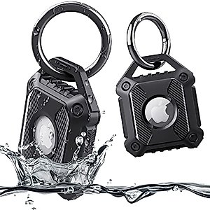 iwantit 2 Pack Waterproof Airtag Holder, Air Tag Keychain, Anti-Theft Protective Tracker Case with Key Ring for Apple Air Tags, IP68 Airtags Case for Men's Wallet Luggage, Keys, Bags, Dog Pet Collar