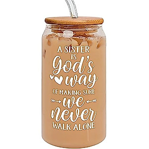 Sister Gifts from Sister - Gifts for Sister, Sister Gifts for Women - Sister Birthday Gift Ideas, Birthday Gifts for Sister, Sister Birthday Gifts from Sister - Big Sister Gift - Can Glass for Sister
