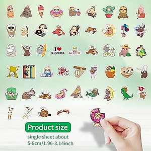 Amaxiu 100Pcs Cute Sloth Stickers, Kawaii Animal Decals Waterproof Cartoon Stickers Vinyl Water Bottles Stickers Sloth Lovers Gifts for DIY Decoration Scrapbook Luggage