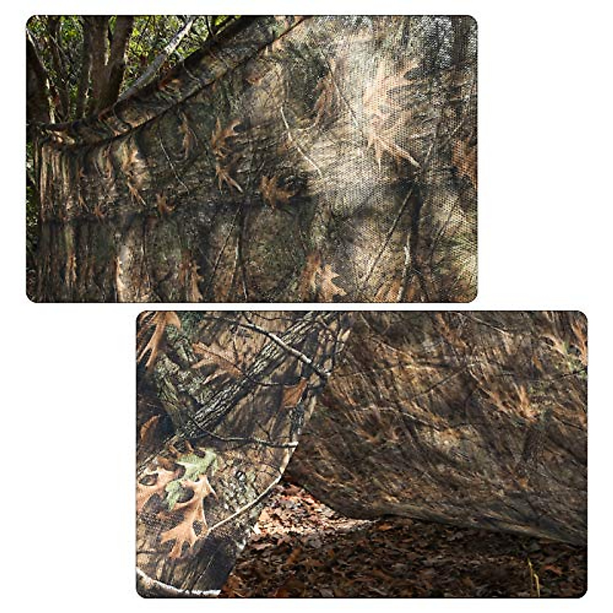 Waxaya Camo Burlap Cradle Mesh Camouflage Netting Cover for Hunting Blinds Sunshade Decoration(59" x 6.5' = 1.5m x 2m, Maple Leaf Super 2)