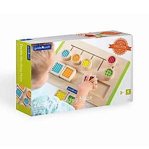 Guidecraft Colorful Tactile Matching Maze - Sensory Memory Game for Toddlers, Soft Touch Textures Children's Toy