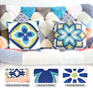 ZXXSFM 4 Pack Outdoor Throw Pillows For Patio Furniture,Outdoor Lumbar Pillow Covers Set,Outdoor Fall Throw Pillow Covers 18X18 Waterproof Patio Pillow Outdoor Waterproof For Balcony,Garden,Couch,Sofa